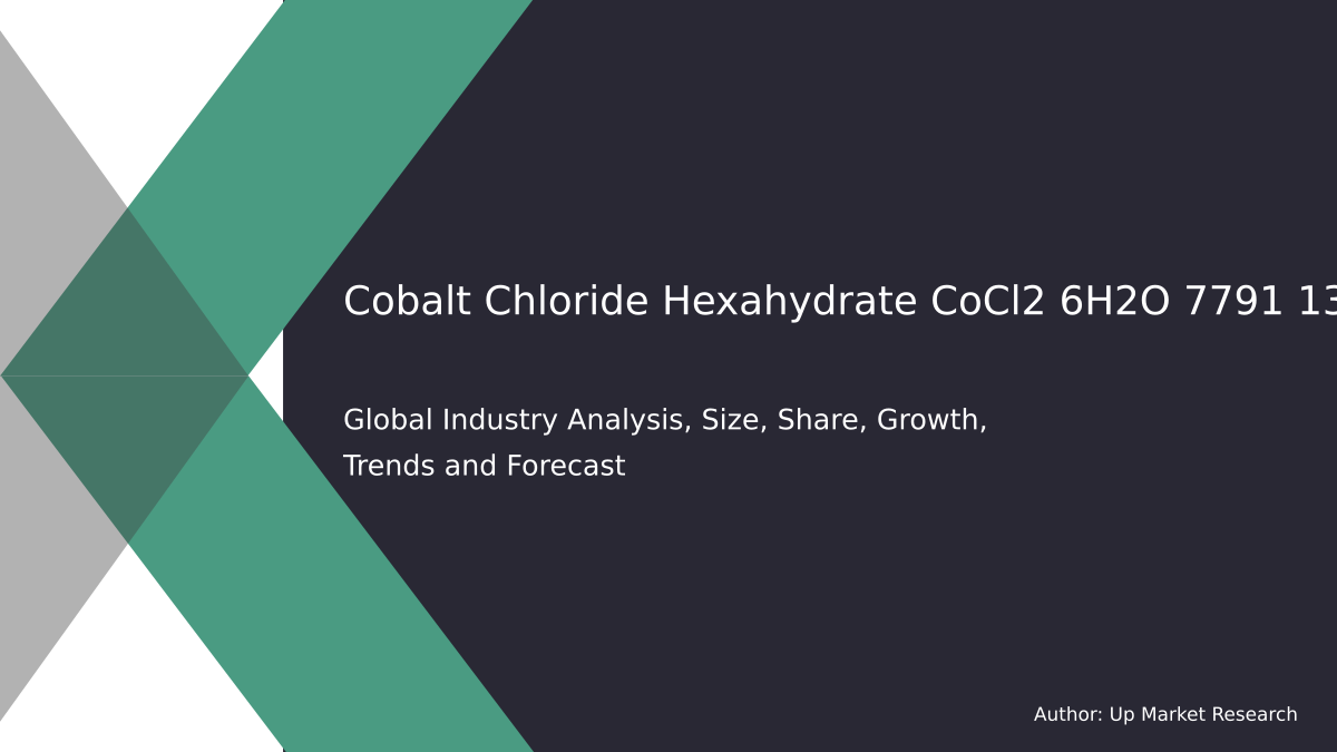 Cobalt Chloride Hexahydrate CoCl2 6H2O 7791 13 1 Market Research Report ...